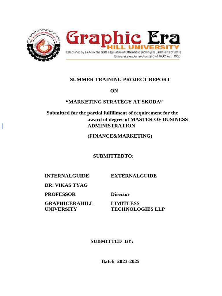 Summer Training Project Report | PDF | Educational Technology | Marketing