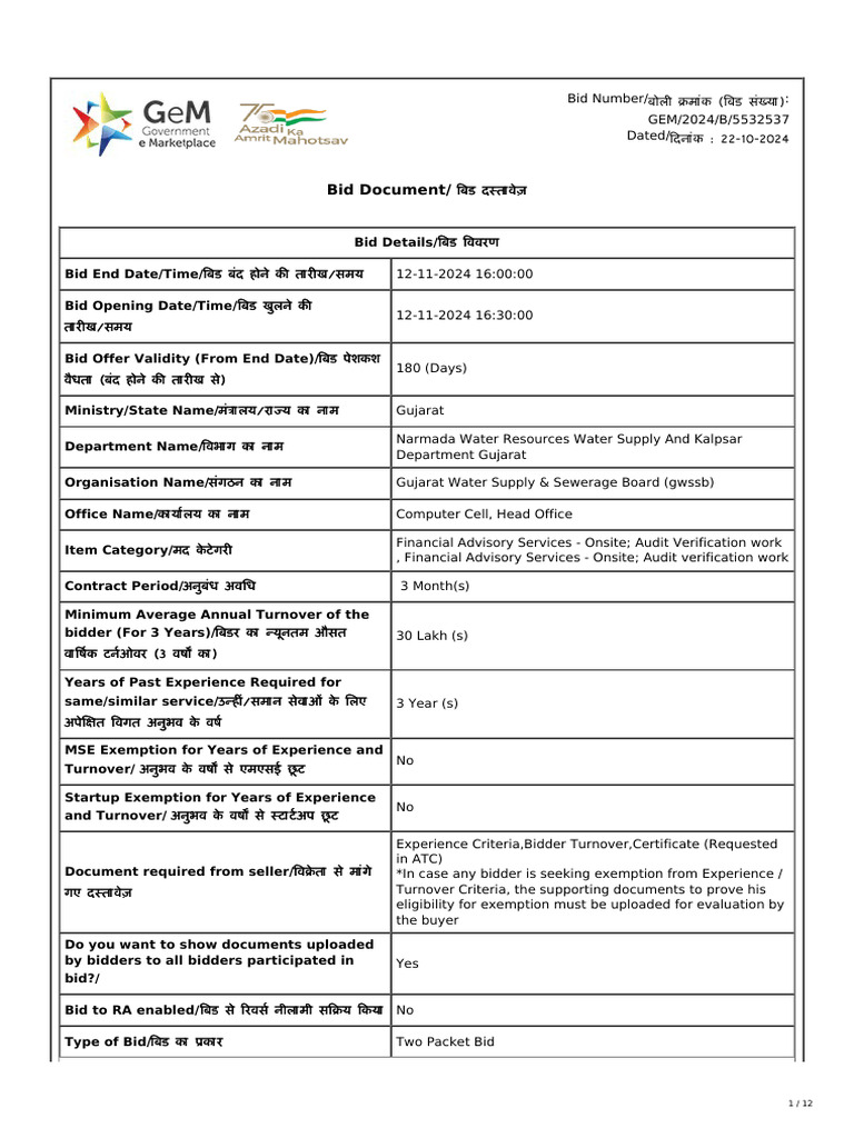 Gujarat Water Supply & Sewerage Board 2410202414343678 | PDF ...