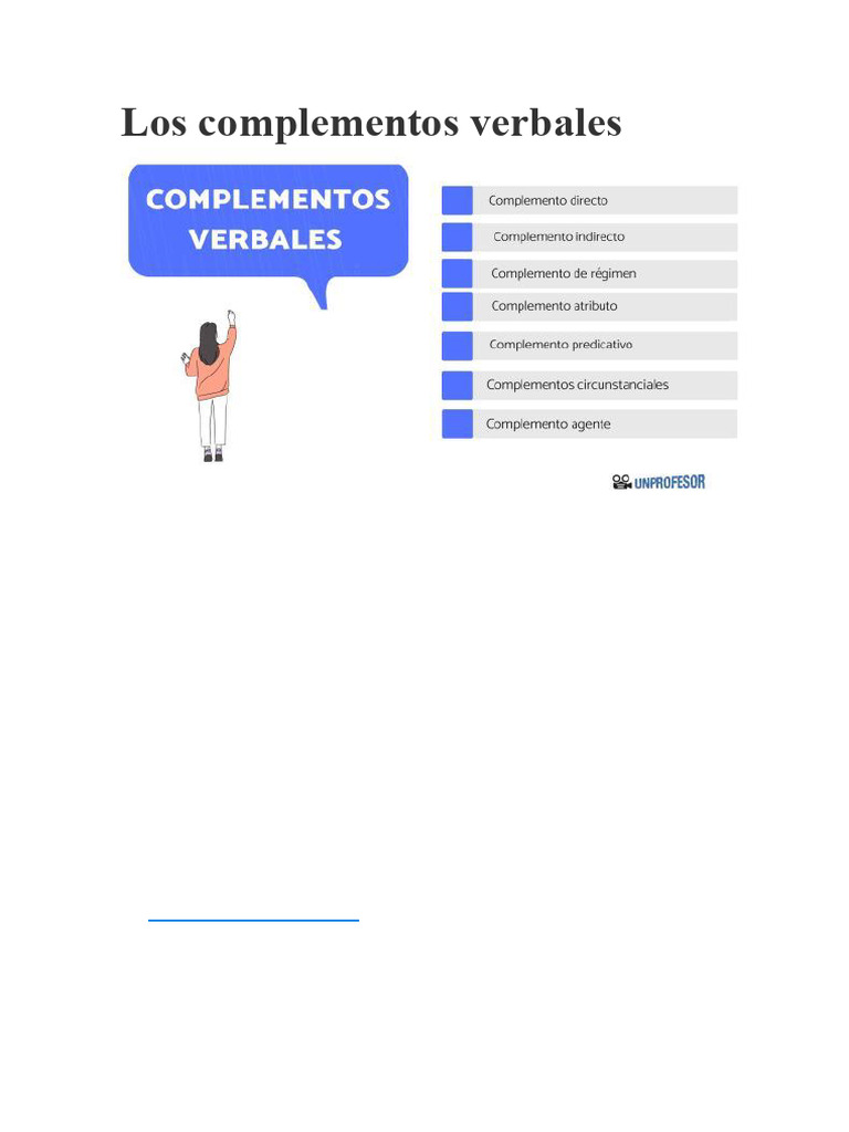 Los Complementos Verbales | PDF | Verbo | Objeto (gramática)