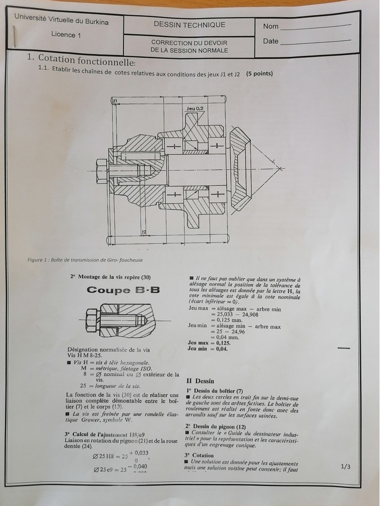 Correction de Dessin Technique. | PDF
