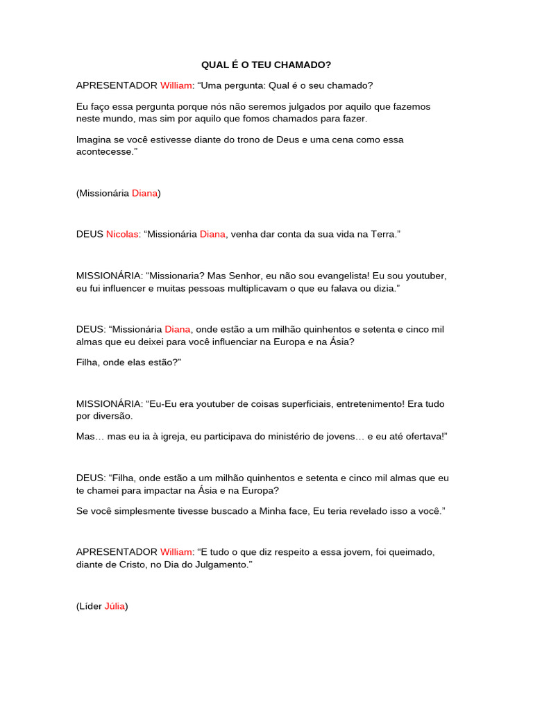 QUAL-É-O-TEU-CHAMADO | PDF | Juízo final | Deus