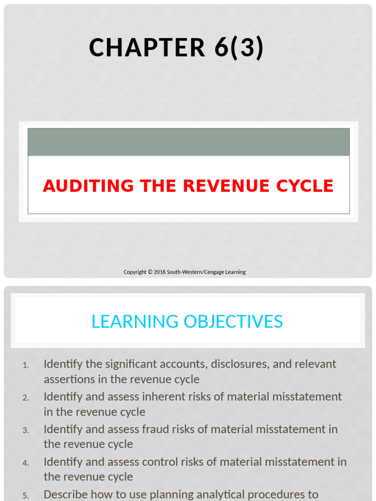 Chapter 6 (3) Auditing The Revenue Cycle | PDF | Audit | Internal Control
