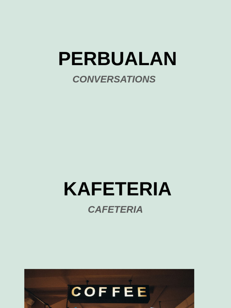 Perbualan (Cafeteria) | PDF | Cooking, Food & Wine | Self-Improvement