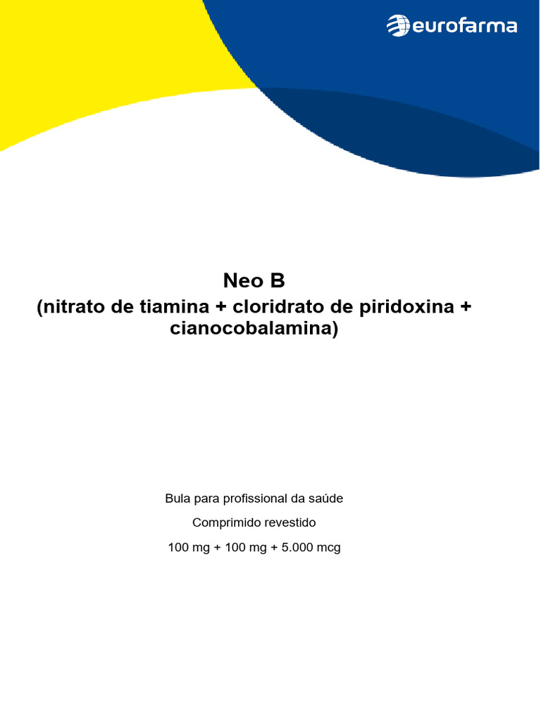 Bula Neo B | PDF | Metabolismo | Vitamina B12