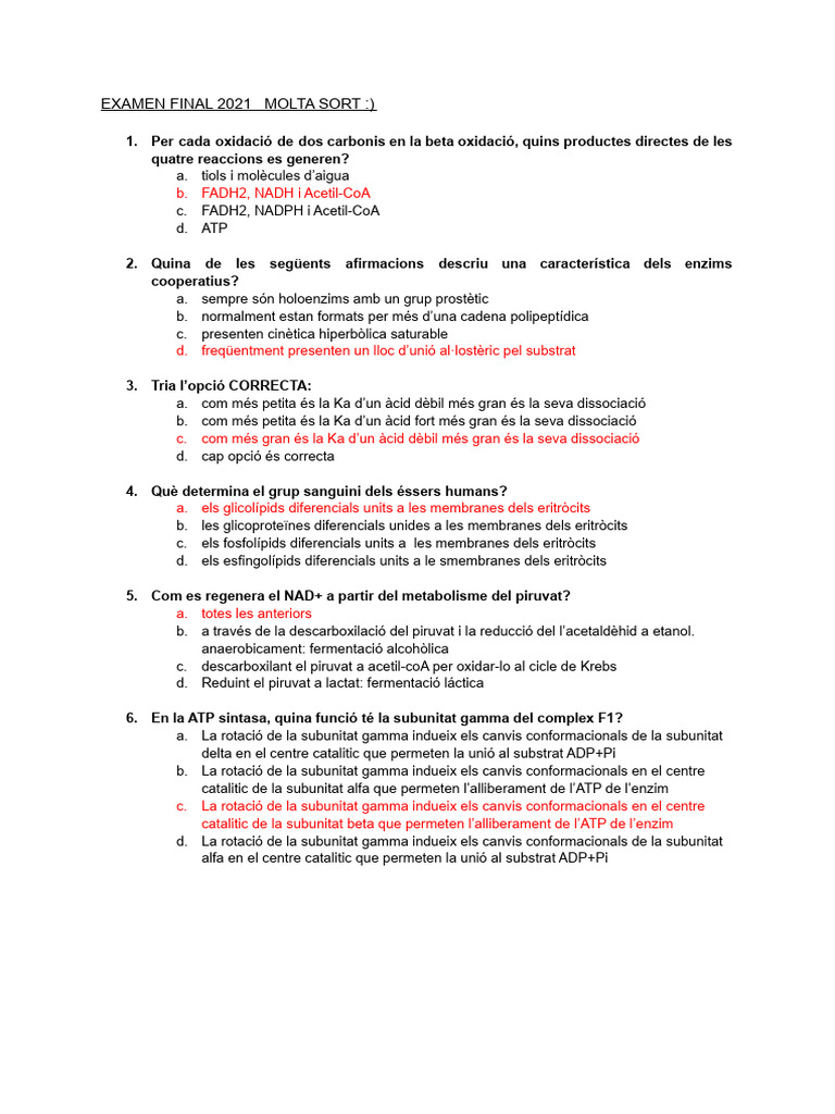 Examen Final Quimica | PDF