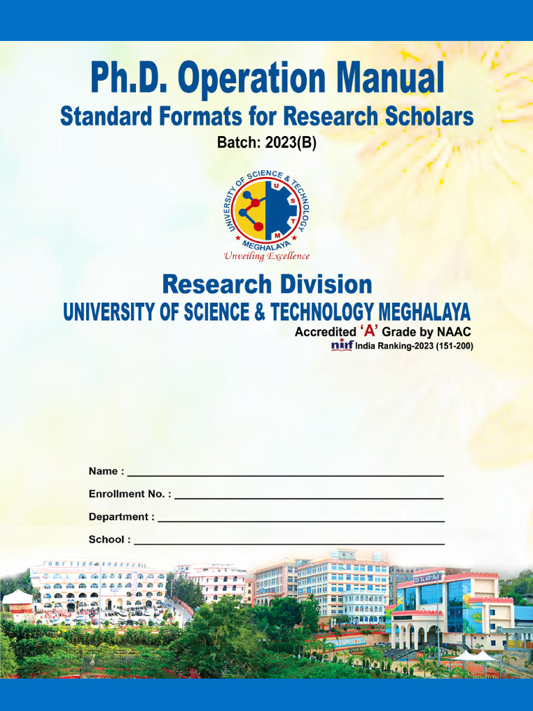 PhD-formats_Manual-2023 | PDF | Thesis | Doctor Of Philosophy