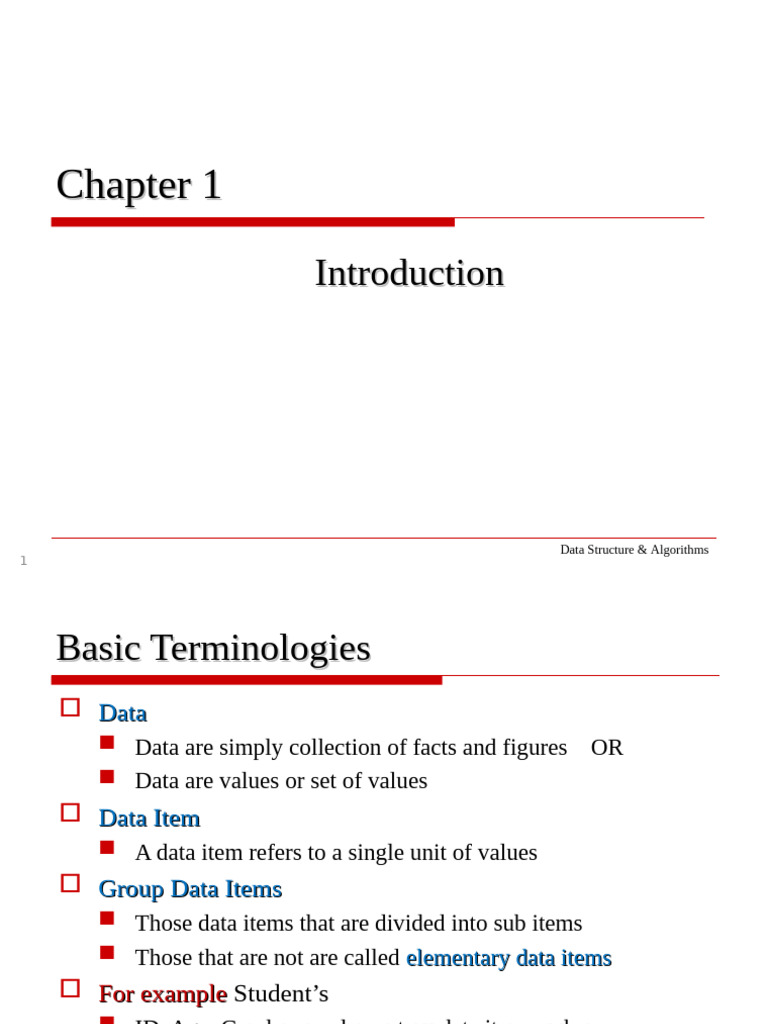 Dsa 1 Introduction To Dsa Pdf Algorithms Data Type