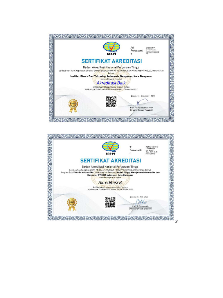 Sertif Akreditasi. 2 | PDF