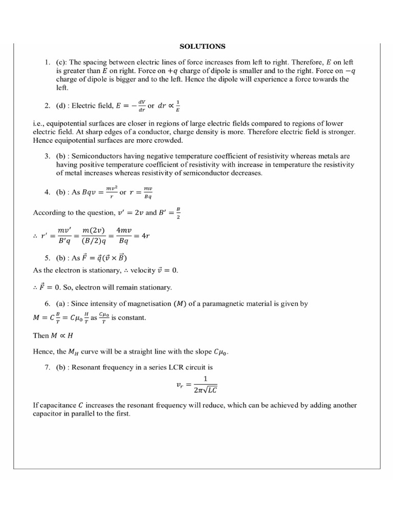 Physics Preboard1 Solution Pdf