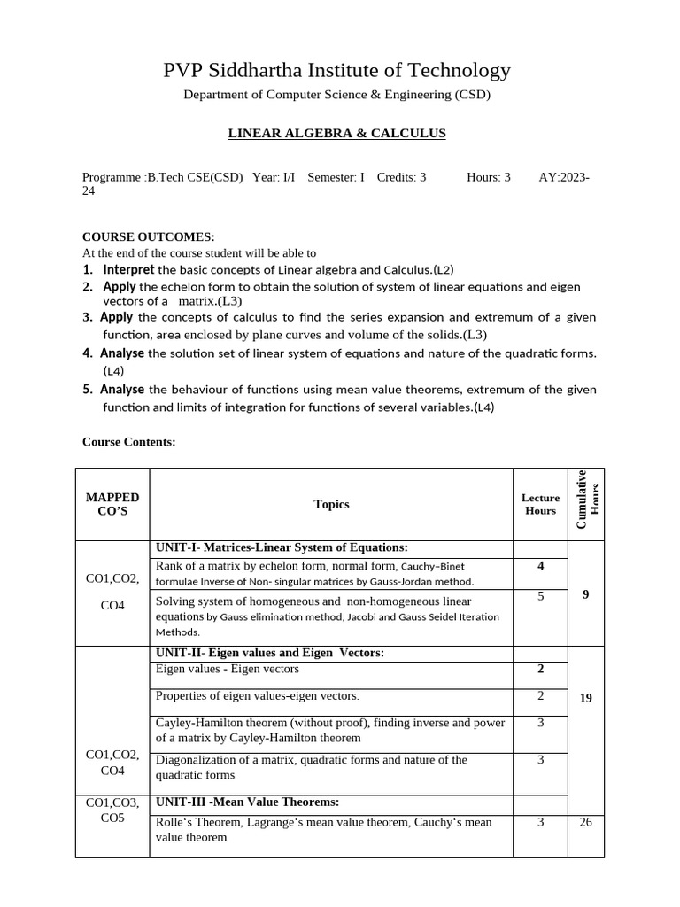 Course Template M1 CSD 2023-24 | PDF | Matrix (Mathematics) | Engineering