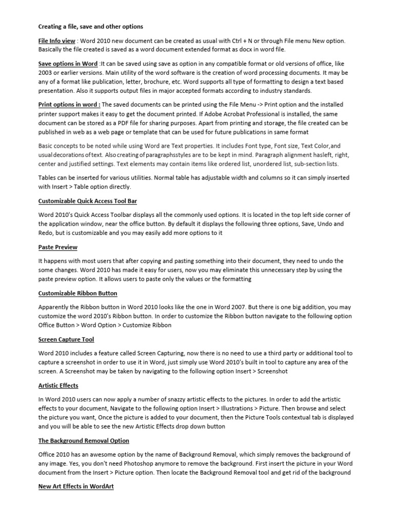 Ribbons in MS WOrd | PDF | Microsoft Word | Software