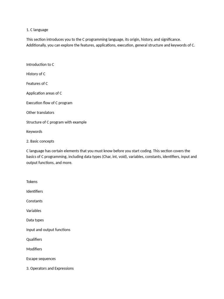 C Syllabus | PDF | Pointer (Computer Programming) | C (Programming ... C Syllabus | PDF | Pointer (Computer Programming) | C (Programming ...