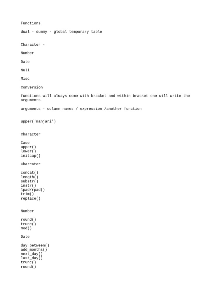 Sql Single Function01 Pdf Sql Databases 4335