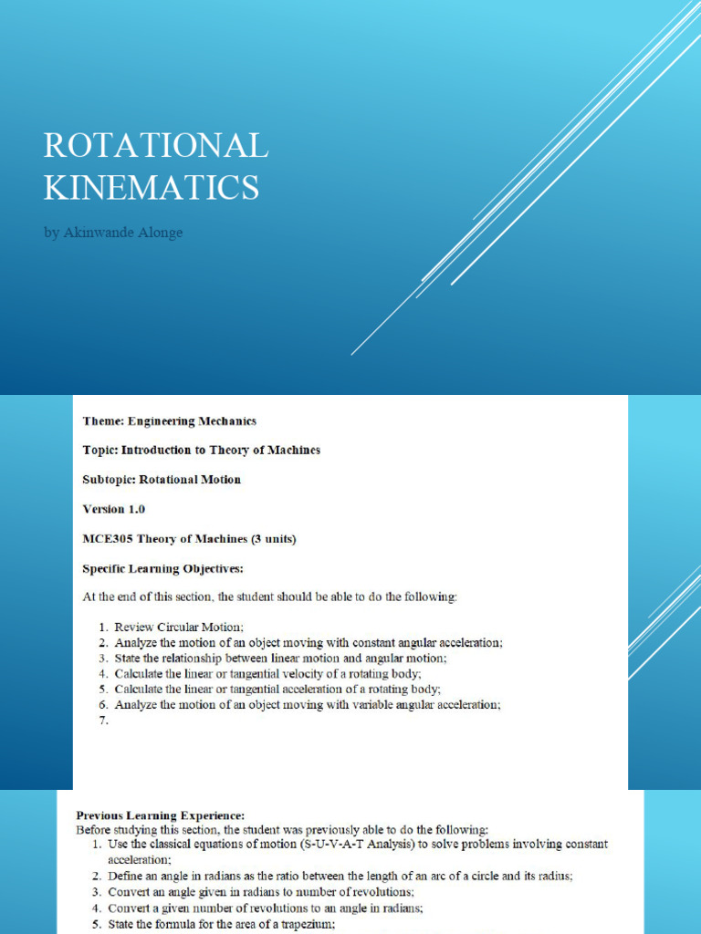 2 Rotational Kinematics | PDF | Cooking, Food & Wine