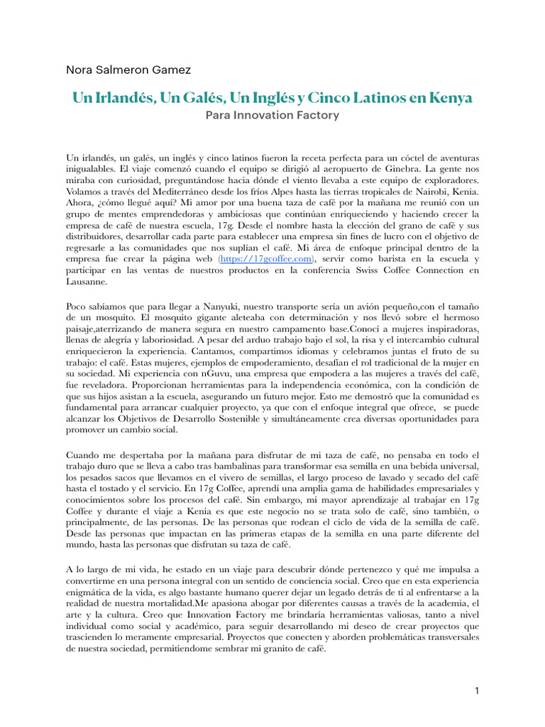 Aplicaciòn Nora Salmerón | PDF | café