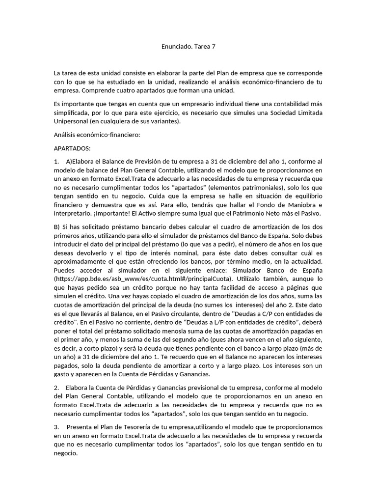 Tarea 7 Eie | PDF | Contabilidad | Hoja de balance