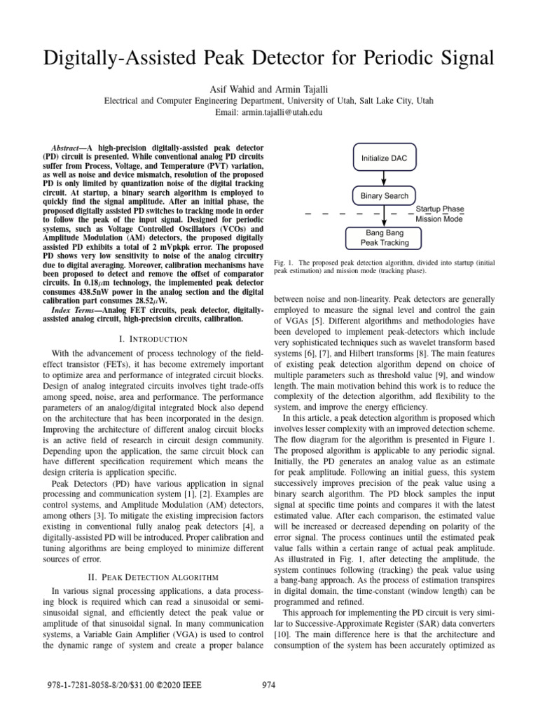 Digitally-Assisted Peak Detector Design | PDF | Analogue Electronics ...