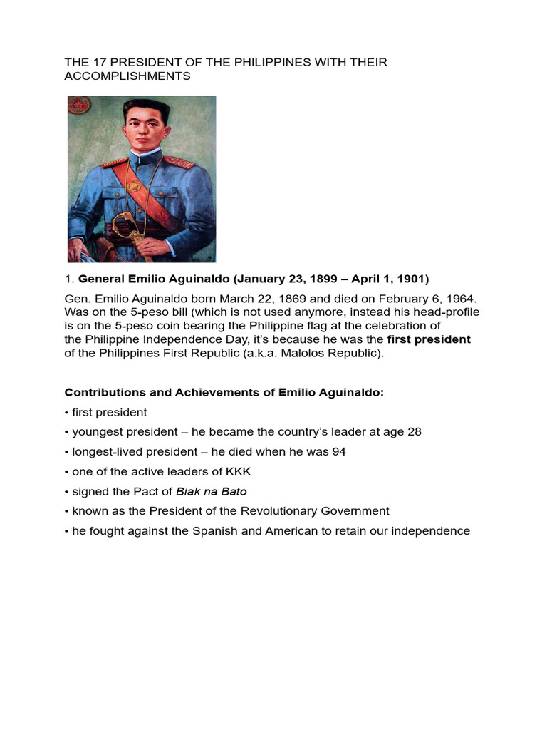 Top Presidents of the Philippines | PDF | Rodrigo Duterte | Benigno ...