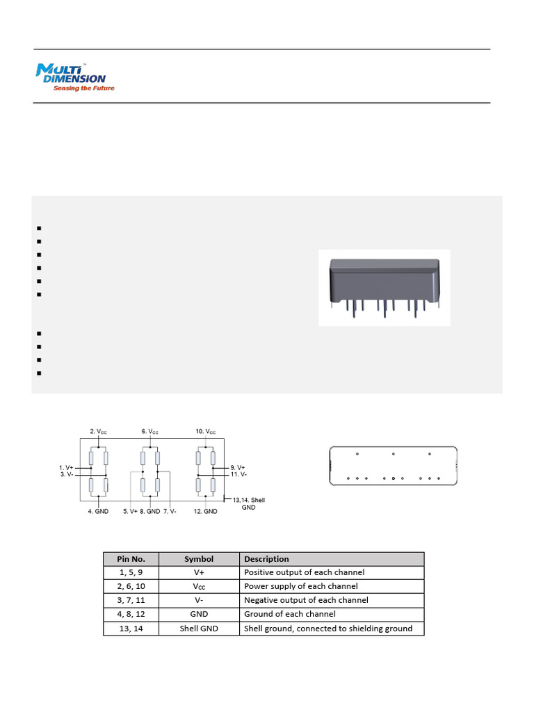 MDT Magnetic Pattern Recognition Sensors TMR6403A Datasheet EN V1.0 | PDF | Electrical ...