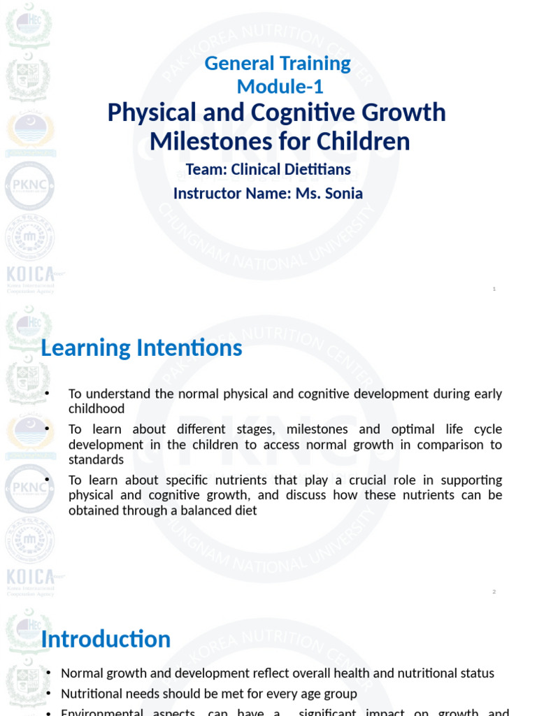 M1. Cognitive & Physical Growth Milestone For Children | PDF | Thought ...