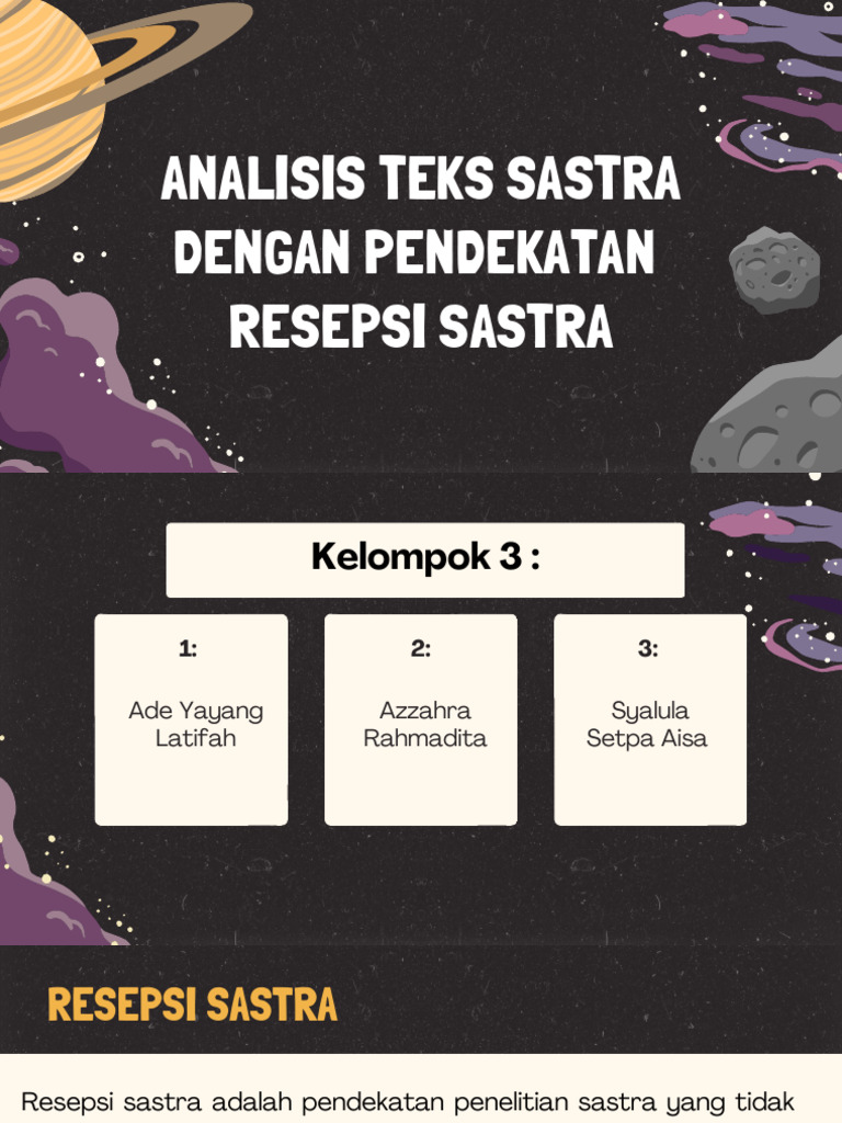 Analisis Resepsi Sastra Teks Sastrawi | PDF | Filsafat | Seni ...