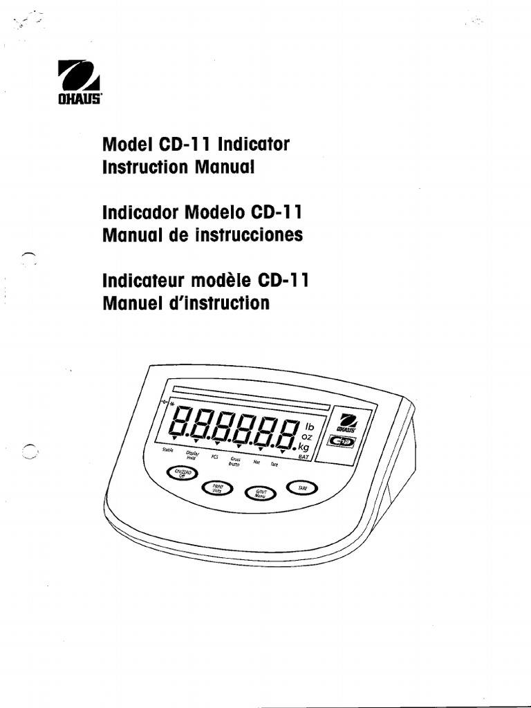 OHAUS CD-11 Installation Utilisation | PDF