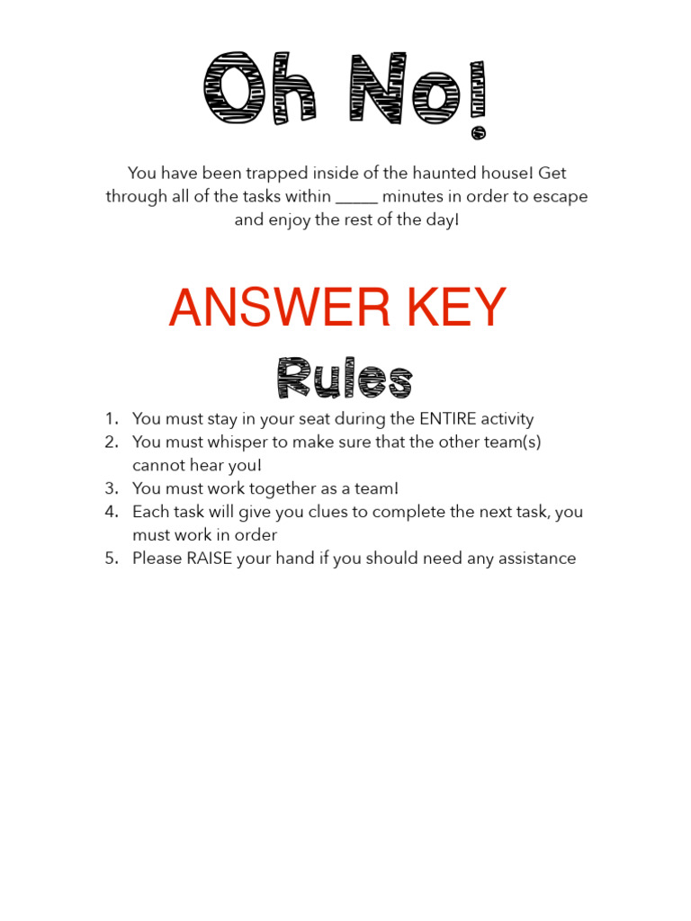 Haunted House Escape Activity Guide | PDF