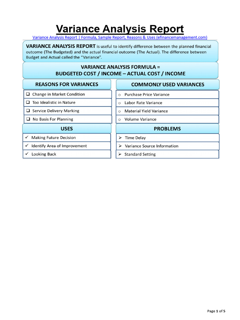 Financial Managers' Guide to Variance Analysis | PDF | Variance | Labour Economics