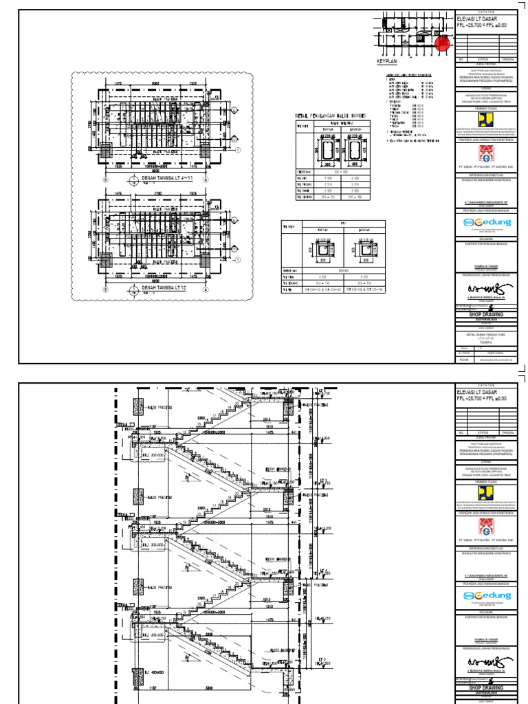 Shop Drawing Tangga Core Tower 8 (Konvensional) | PDF