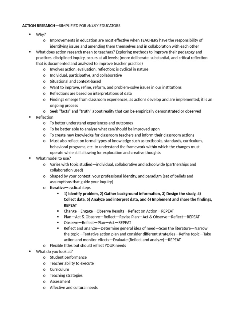 Act Res 2024 Notes | PDF | Teachers | Action Research
