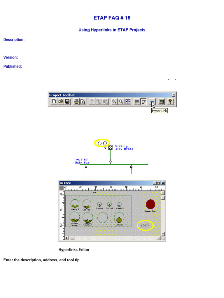 02 ETAP FAQ Using Hyperlinks in Etap Projects | PDF | Hyperlink | Button (Computing)