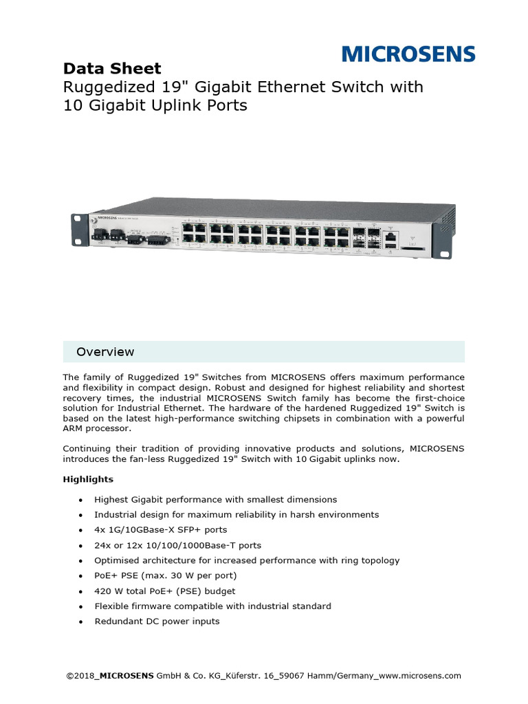 microsens-DAT200 MS653410MX 10G-PLR EN 2418 | PDF | Network Switch ...