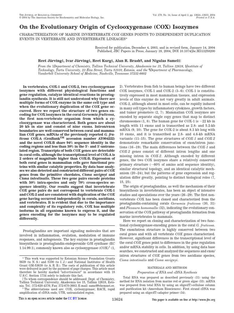 COX evolution | PDF | Polymerase Chain Reaction | Complementary Dna