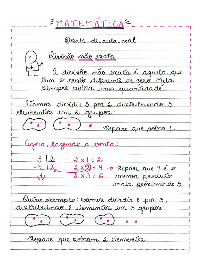 4° Ano - Matemática - Divisão Não Exata | PDF