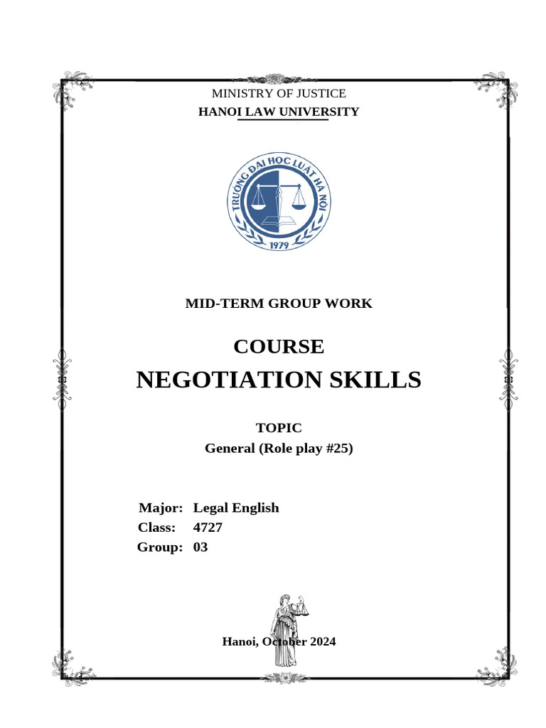 Negotiation Skills (Assignment Sample) | PDF