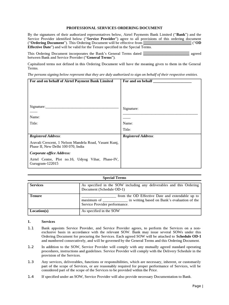 One Stack Solution - (OD) Ordering Document - Professional Services ...