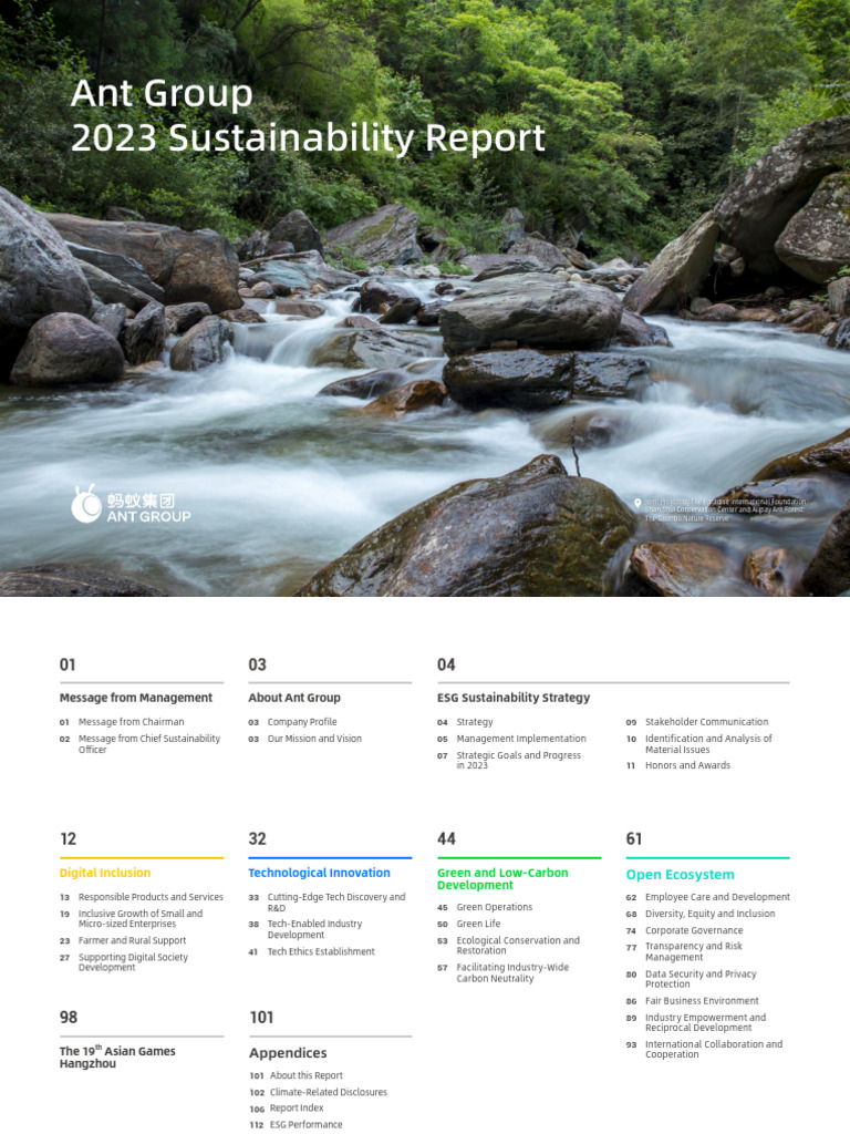 Ant Group 2023 Sustainability Report | PDF | Sustainability | Sustainable Development