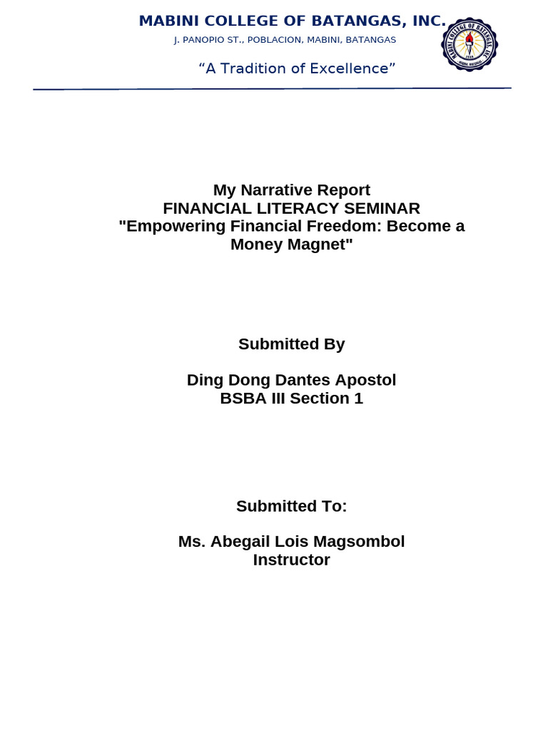 Final Narrative Report Ding | PDF