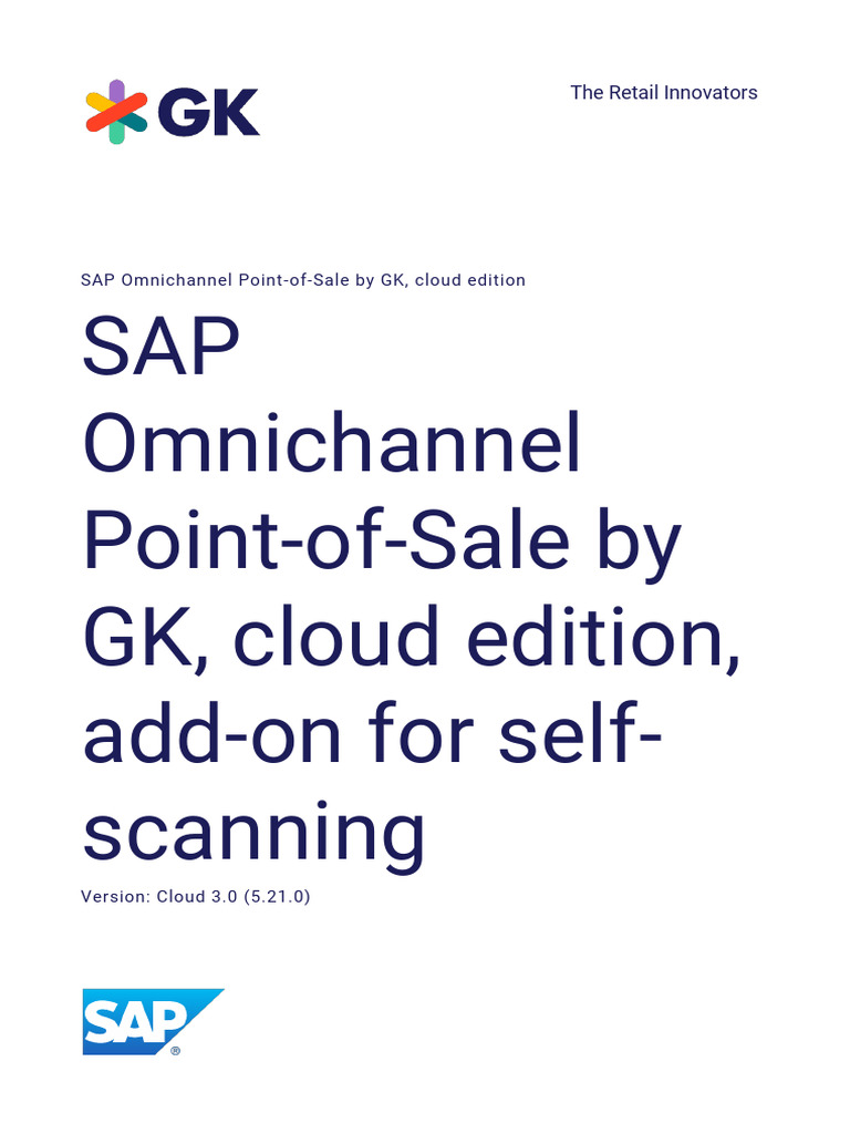SAP Omnichannel Point-Of-Sale by GK, Cloud Edition, Add-On For Self ...