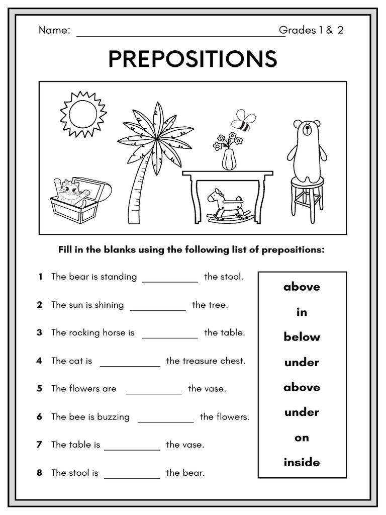 Preposition Worksheet - 20241105 - 073549 - 0000 | PDF | Language Arts ...