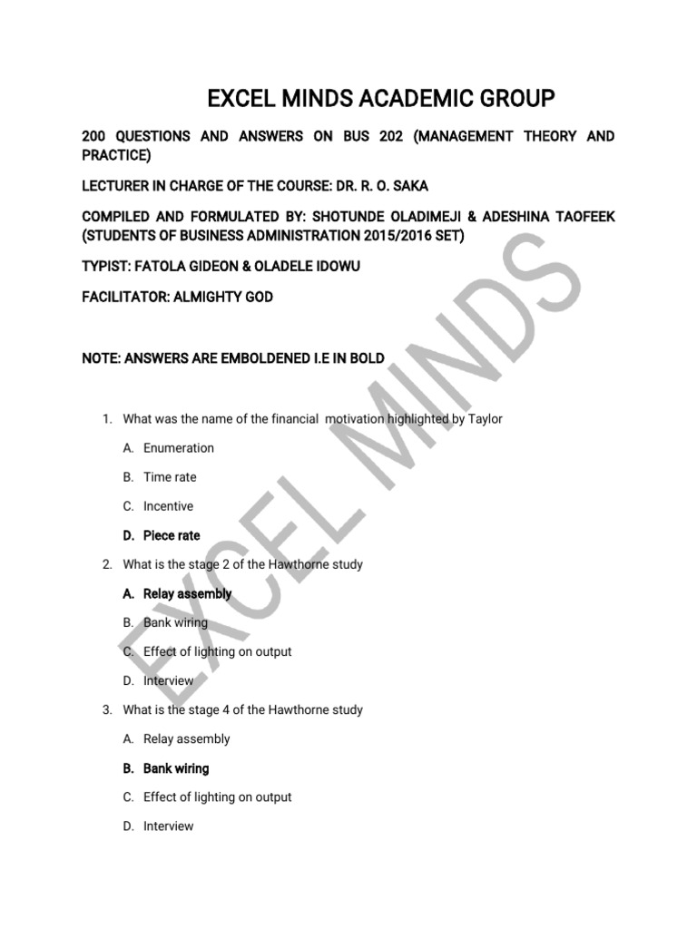 BUS 202 - Compendium | PDF