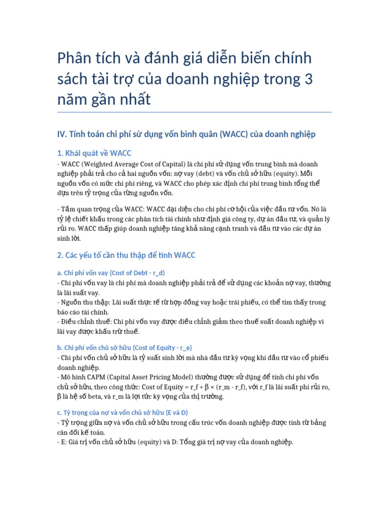 WACC Calculation Analysis | PDF