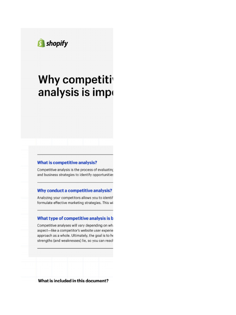 3 Competitive Analysis Templates From Shopify | PDF | Web Design | Business