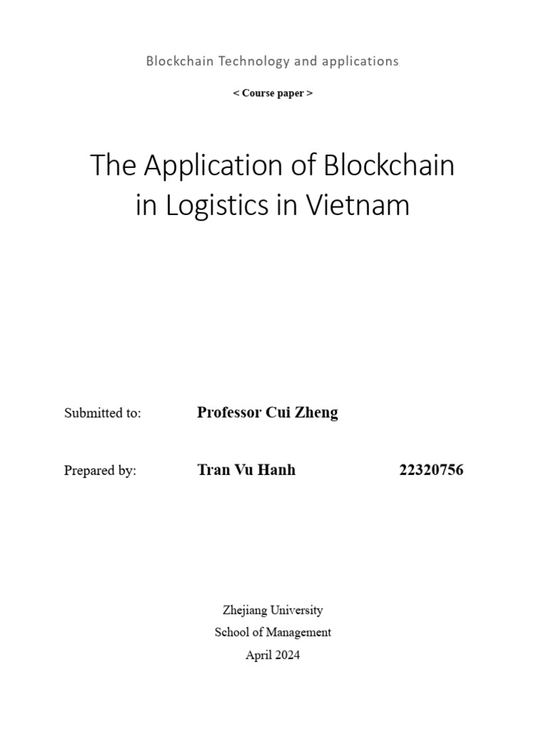 Blockchain - Course Paper | PDF | Logistics | Warehouse