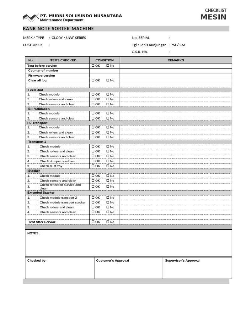 Checklist UWF Series - N | PDF