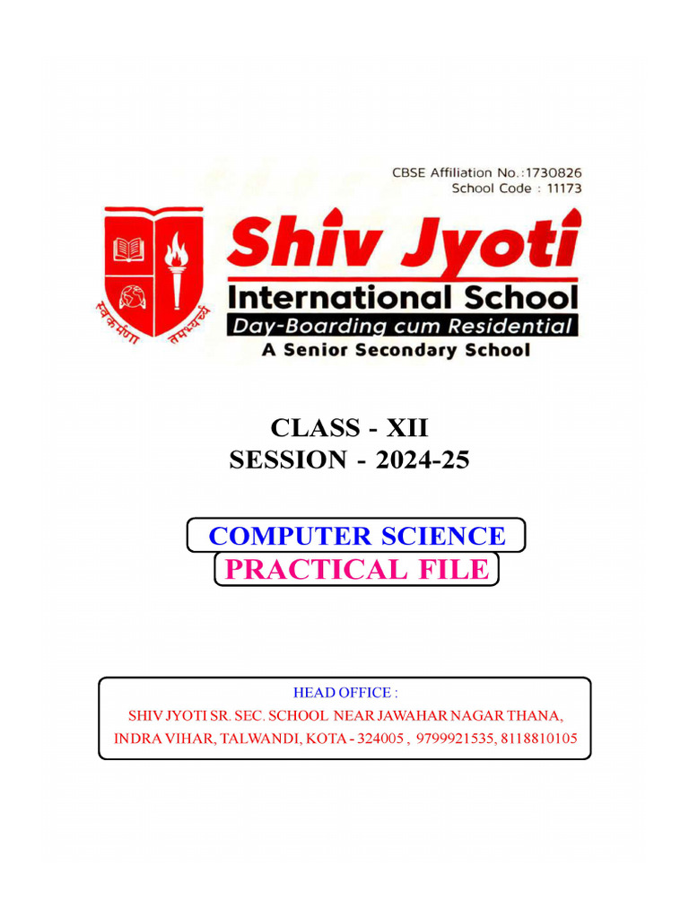 06 Class 12 Computer Practical File-2024-25 | PDF