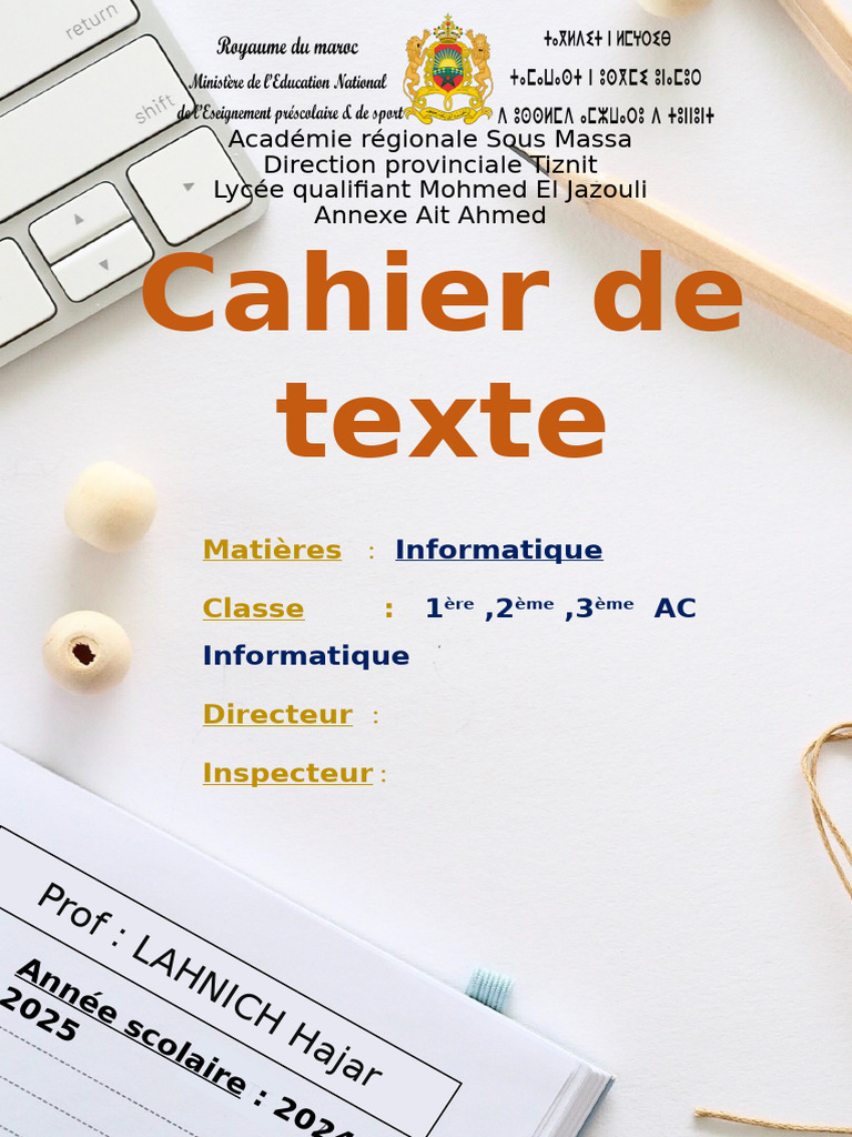 Cahier de texte Informatique 2024-2025 | PDF