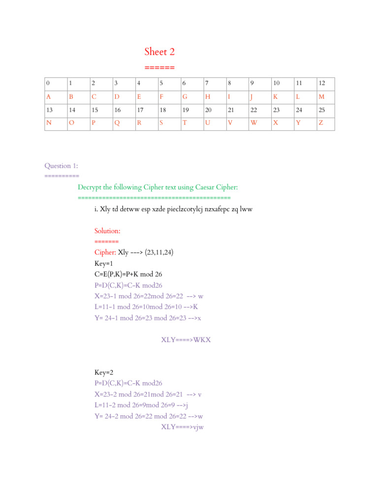 Week 3 Sheet 2 Maram Shouman | PDF | Cryptography | Secrecy