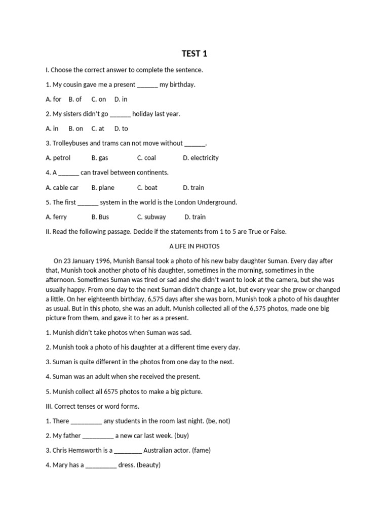 TA6 - Test 1 (Chung) | PDF