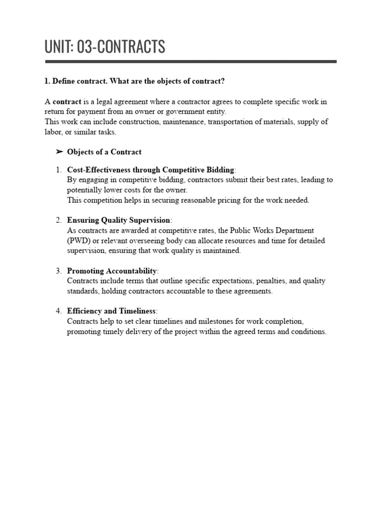 Unit - 03-Contracts | PDF | Economies | Business